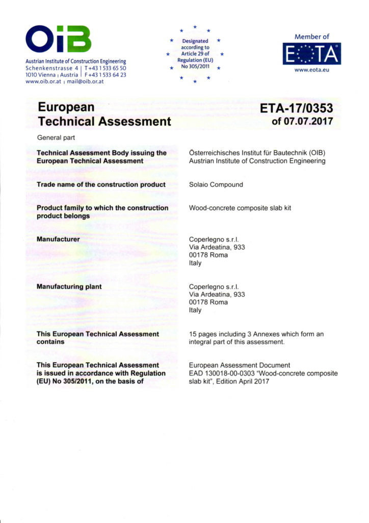 Certificazioni - Solaio Compound